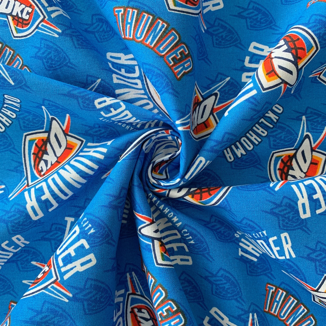 Oklahoma City Thunder Pro Basketball Fabric, 100% Cotton, NBA Pro ...