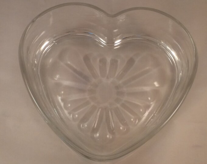 Cut Glass Heart Shaped Embossed Candy Dish - Etsy