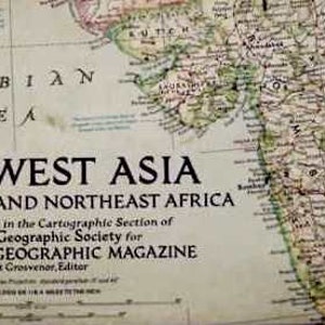 1952 Vintage National Geographic Map Southwest Asia, June 1952 Nat Geo ...