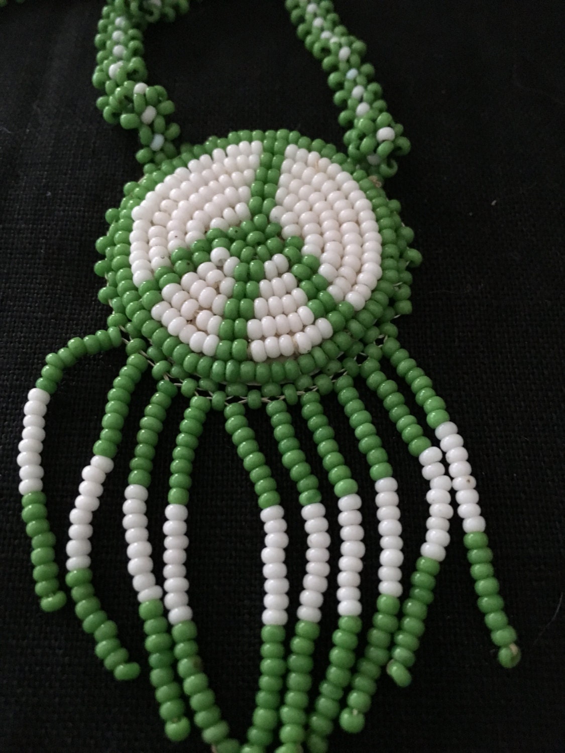 Seed Bead Peace Sign Necklace, Indian Beading Necklace, Peace Sign ...