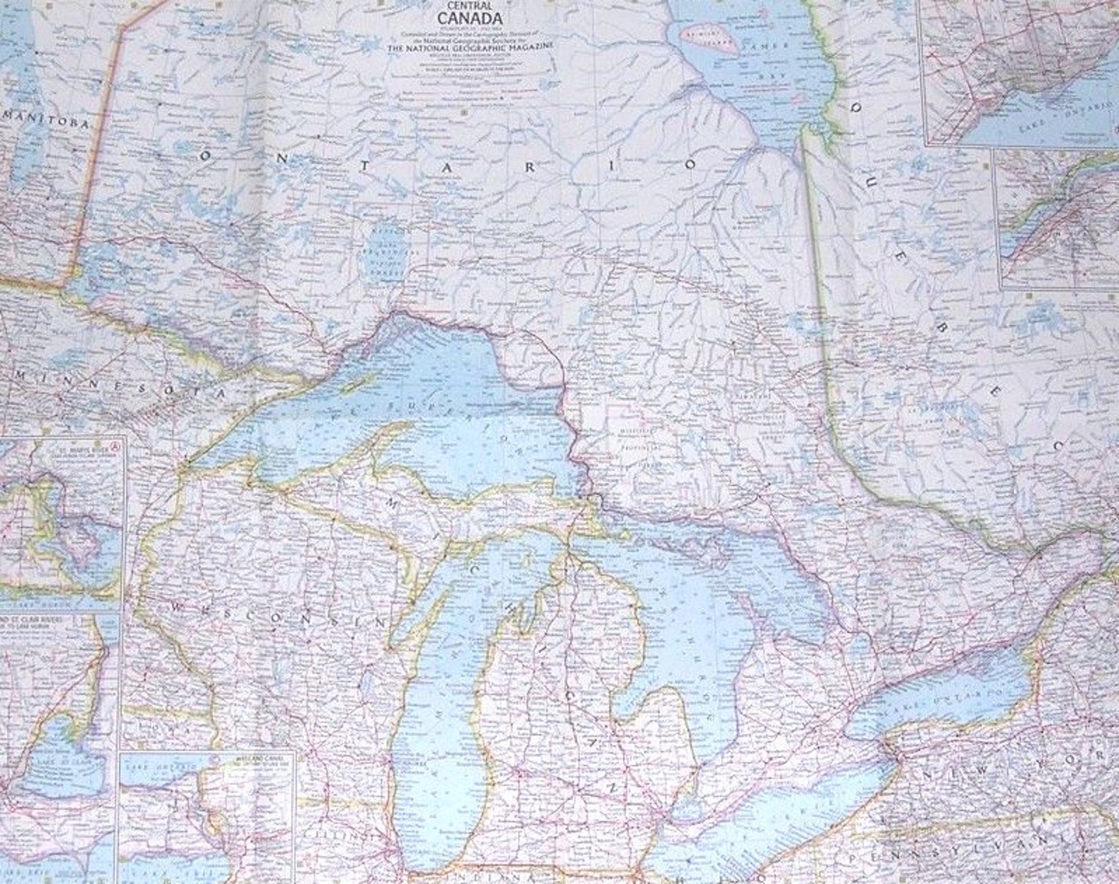 1963 Vintage National Geographic Map Central Canada, July 1963 - Etsy