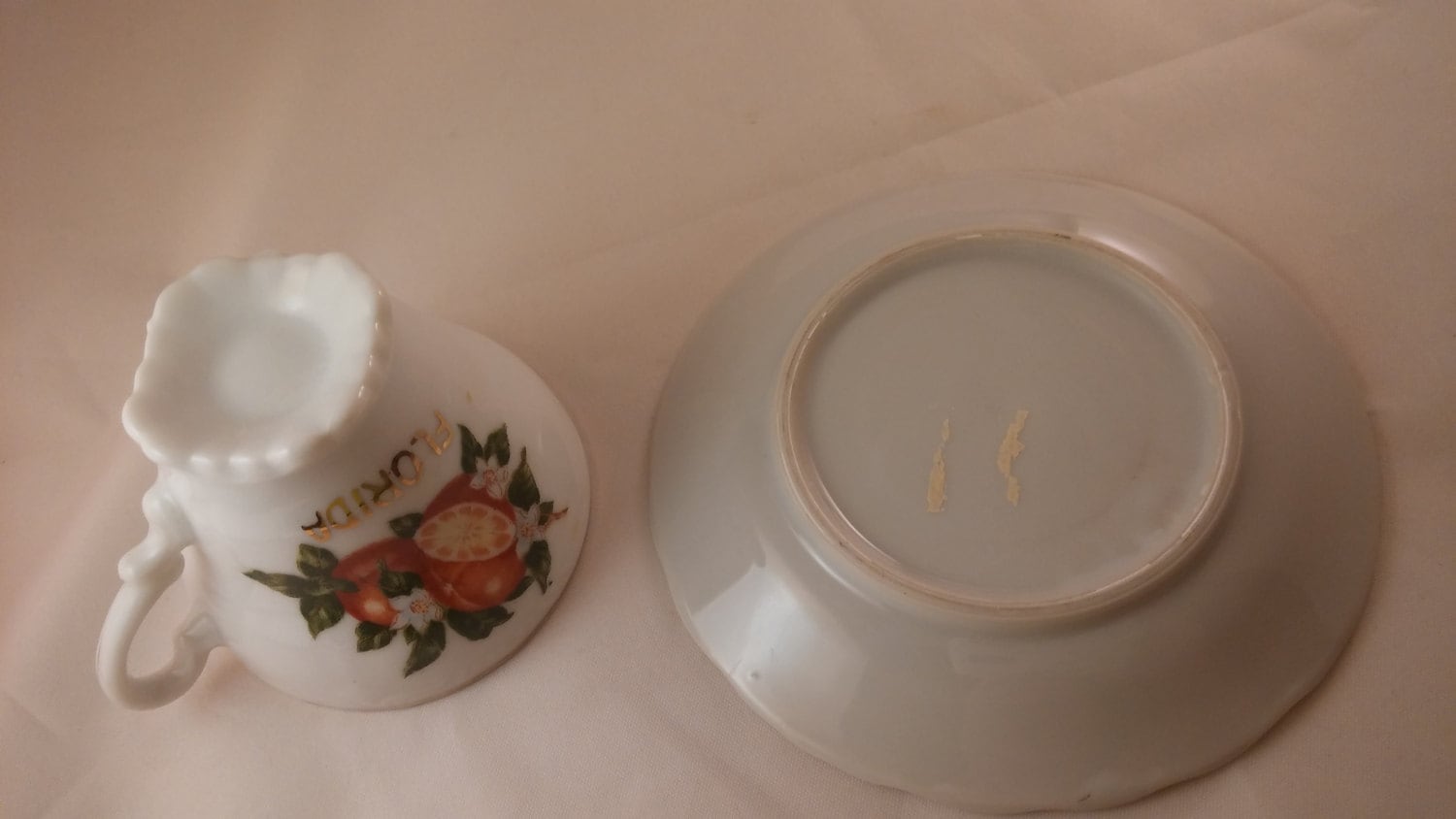 Souvenir Teacup-florida Oranges Mini Teacup and Saucer Souvenir Tourist ...