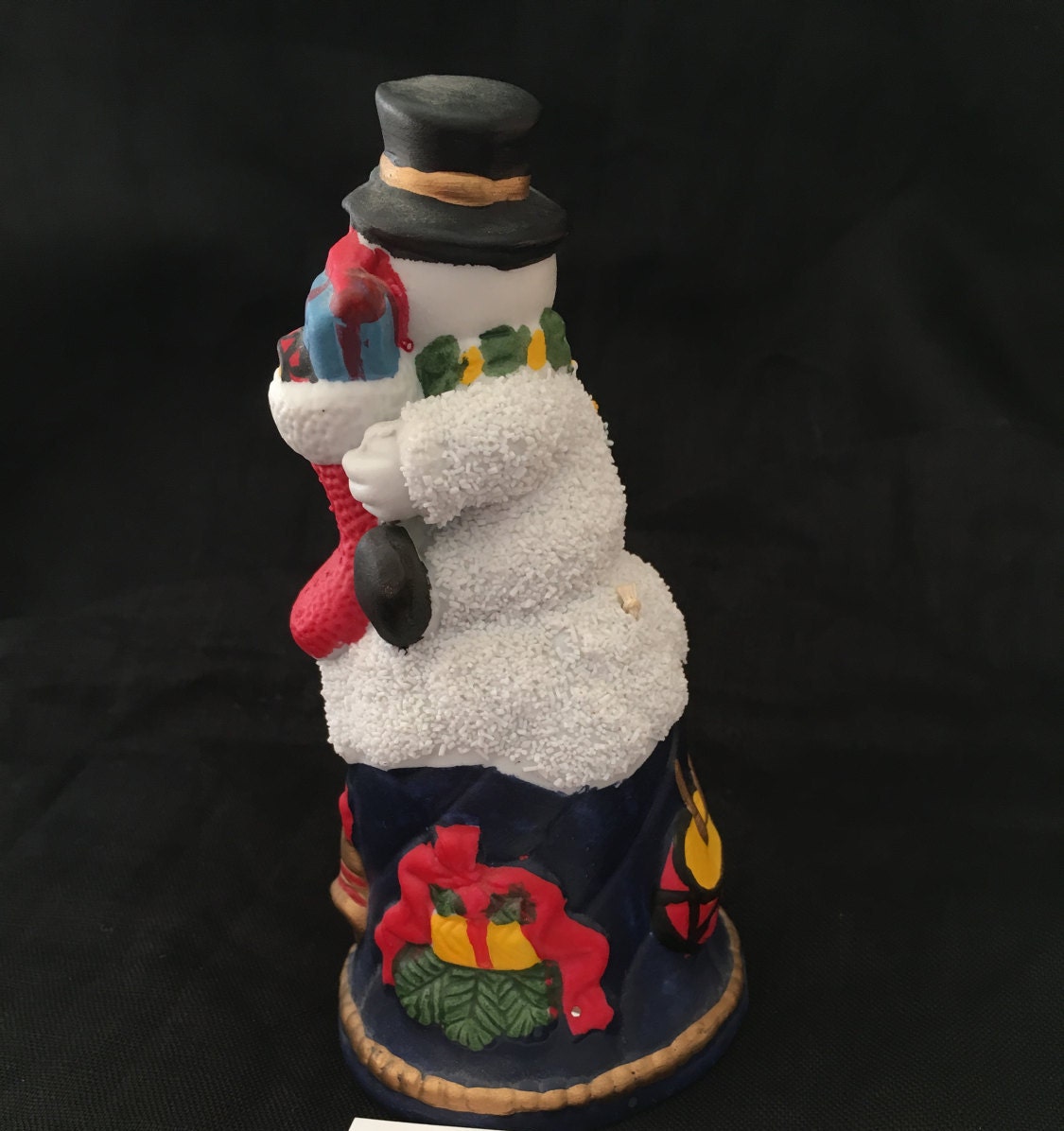 Vintage Ceramic Snowman Christmas Bell, Christmas Bell Snowman, Ceramic ...