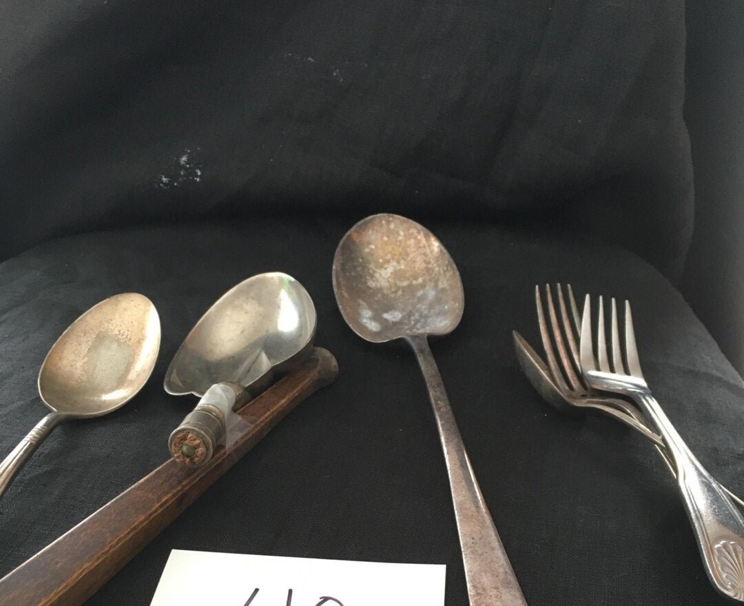 Old Tarnished Utensils, Set of Misc. Utensils, Kitchen Utensils ...