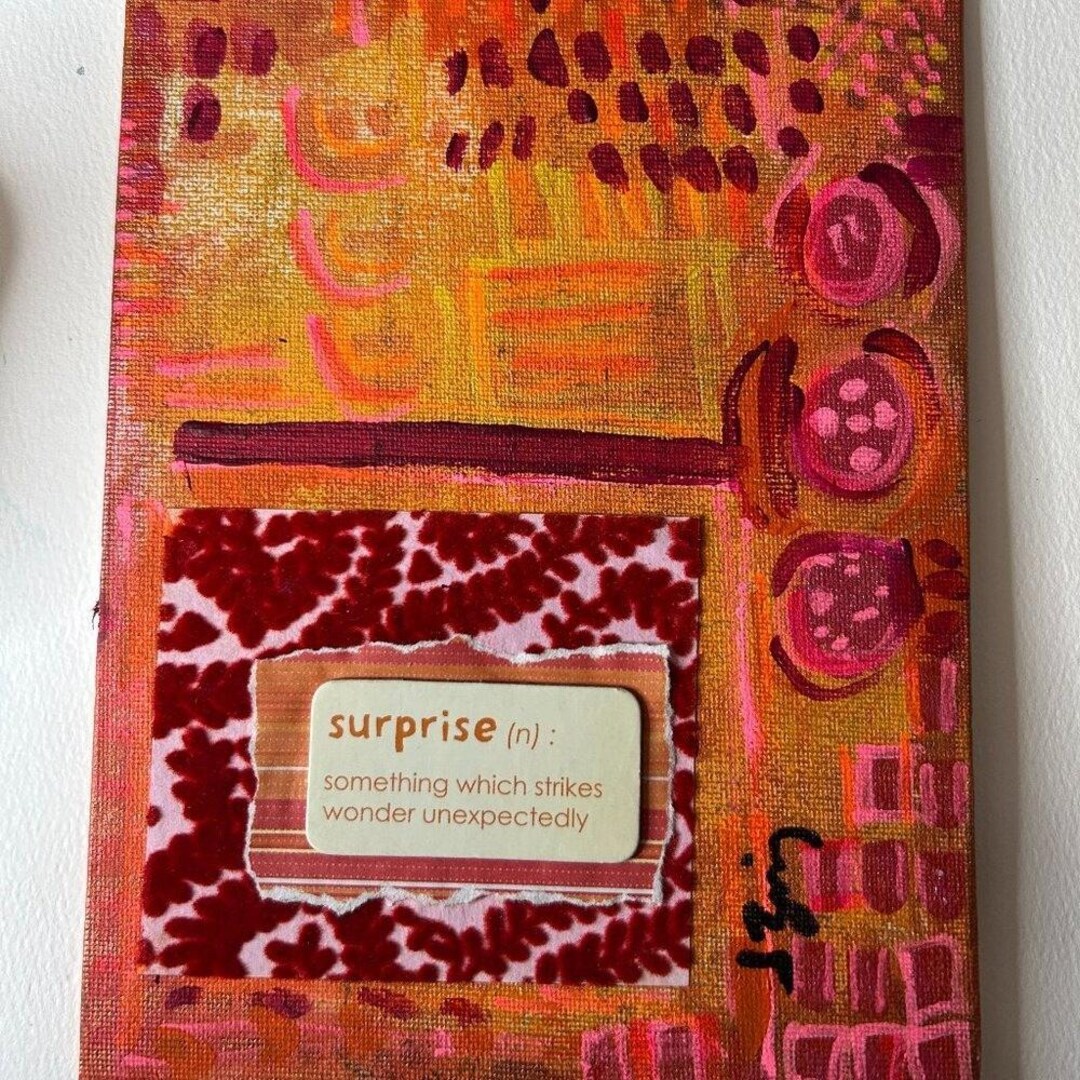 Original Abstract Art "surprise" Canvas 5 X 7" - Etsy