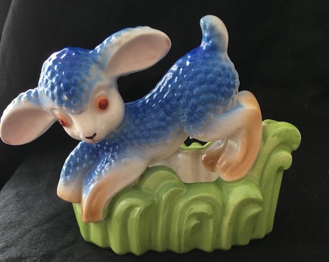 Blue Lamb Planter Little Lamb Ceramic Blue Little Lamb - Etsy
