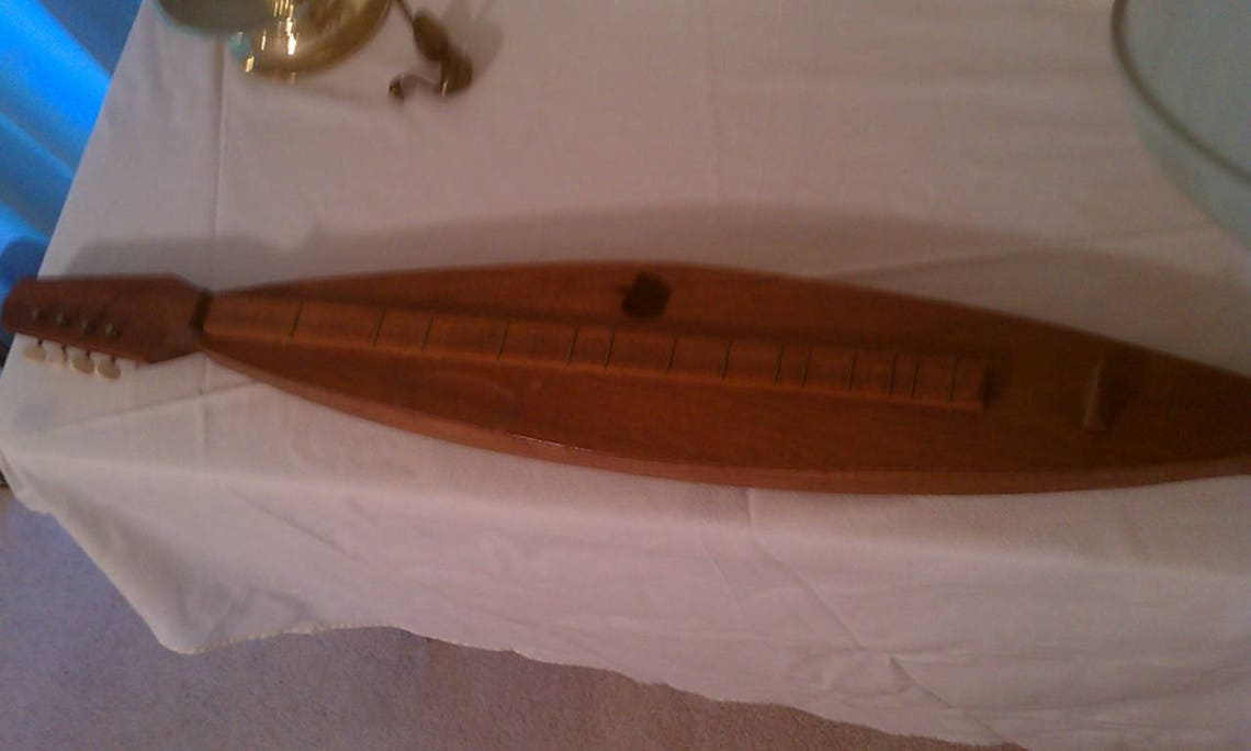 Vintage Hand Carved Mountain Dulicimer, Hand Crafted Instrument, Wood ...