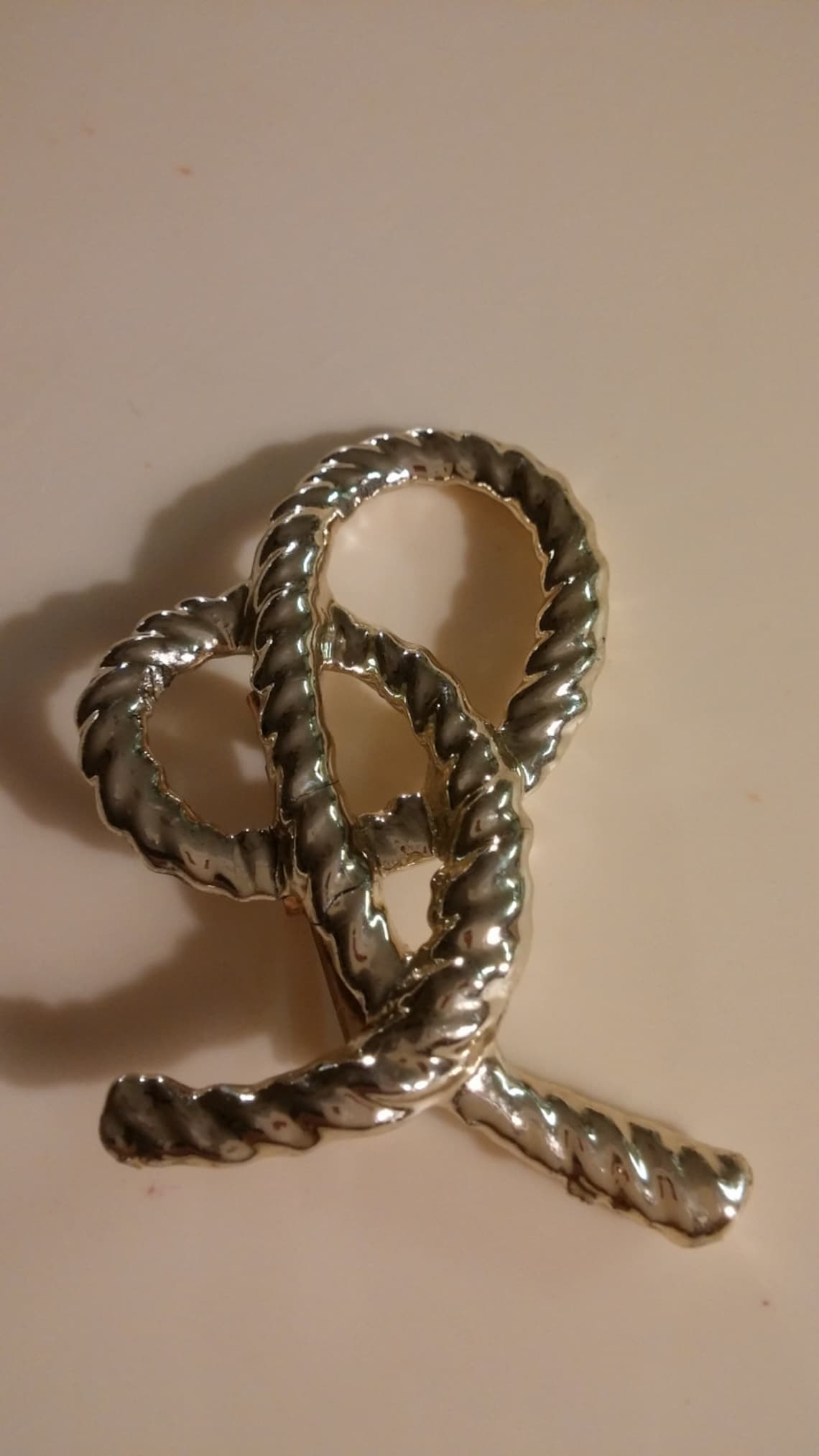 Brooch, Vintage, Silver Rope Knot Brooch, Vintage Silver Brooch ...