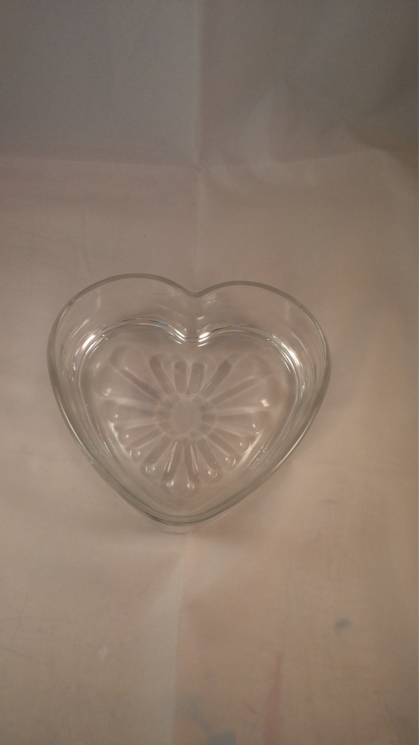 Cut Glass Heart Shaped Embossed Candy Dish - Etsy