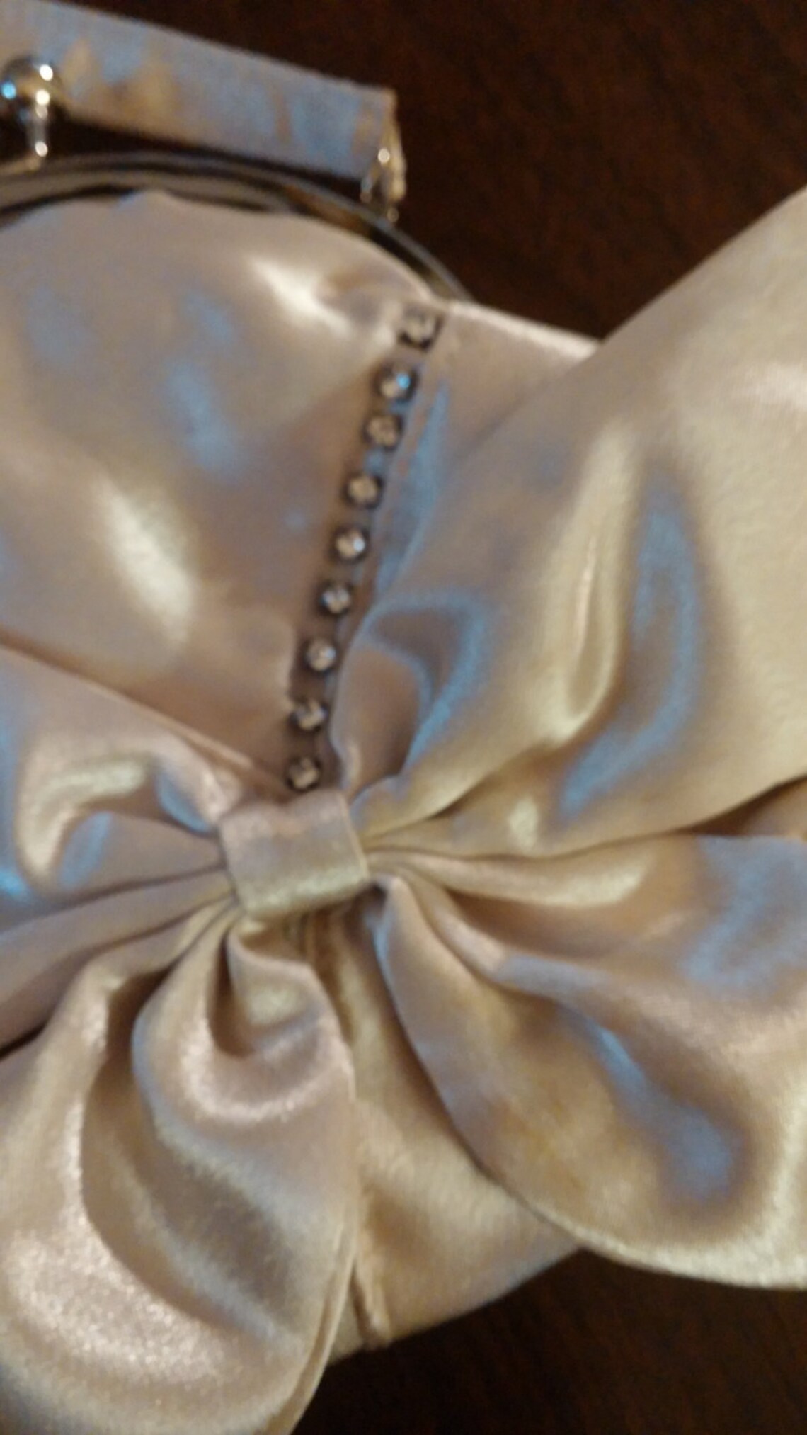 Purse Ivory Color Satin Clutch Purse With Handle, Bijoux Terner Brand ...