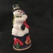 Vintage Ceramic Snowman Christmas Bell, Christmas Bell Snowman, Ceramic ...