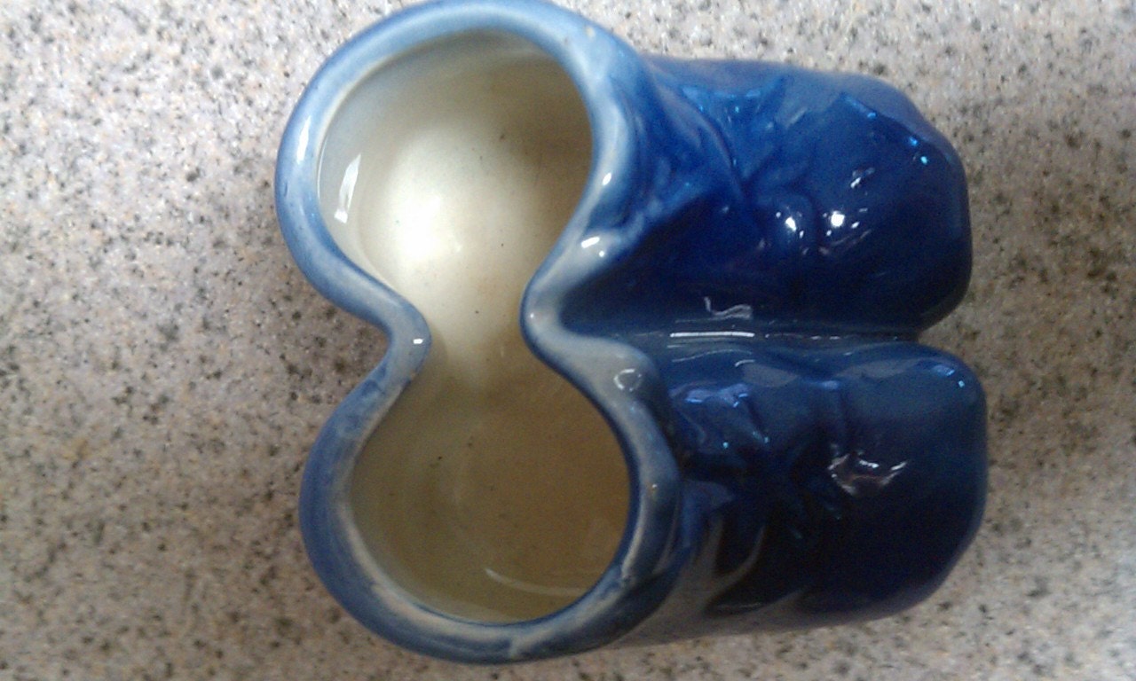 Vintage Ceramic Blue Baby Booties - Etsy