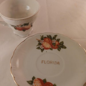 Souvenir Teacup-florida Oranges Mini Teacup and Saucer Souvenir Tourist ...