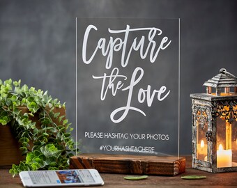 Hashtag Sign Wedding Hashtag Sign Capture the Love Sign | Etsy