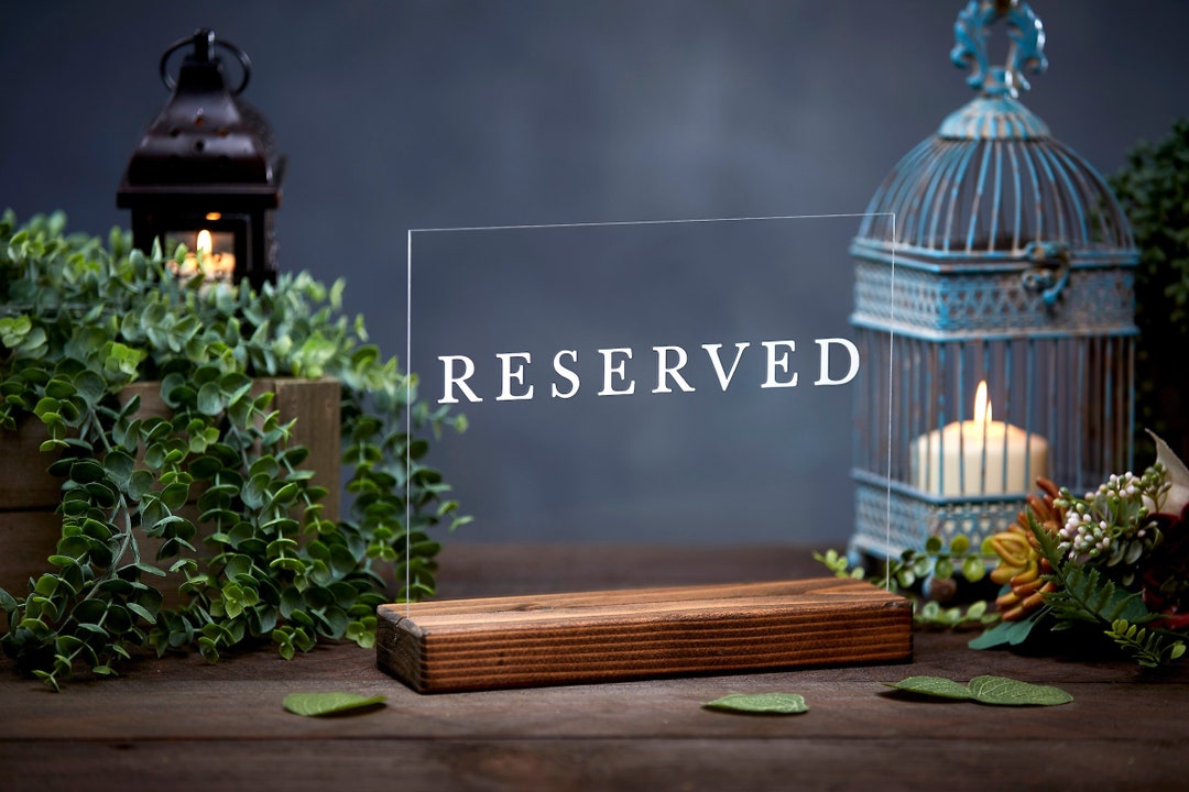 Modern Clear Acrylic Reserved Signs for Weddings & Events - Etsy