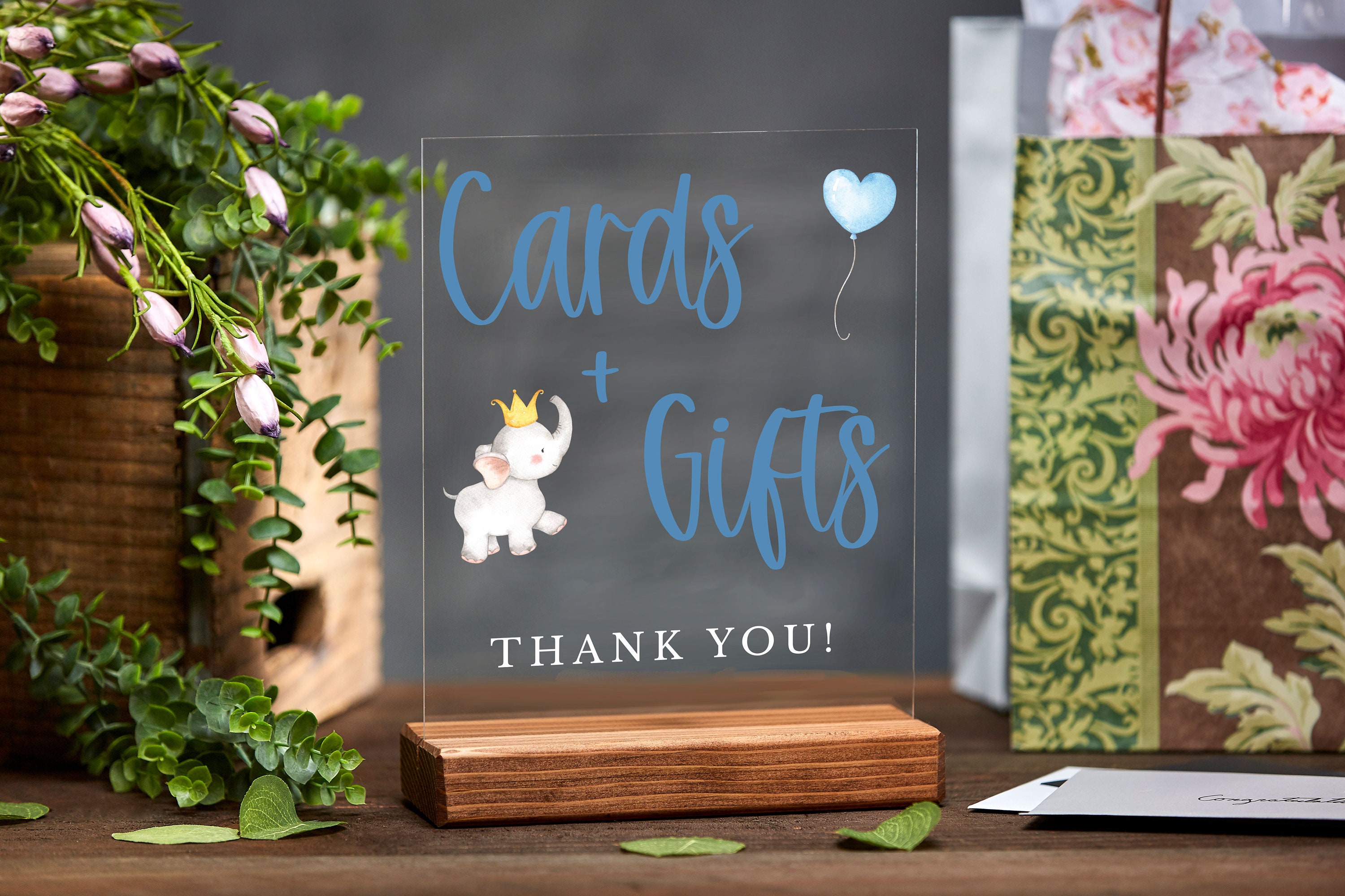 Blue Elephant Baby Shower Gift Table Sign Baby Shower Table | Etsy