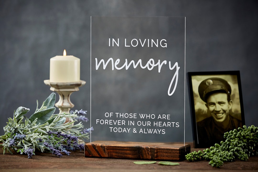 In Loving Memory Table Sign Memorial Acrylic Signage Fall Wedding Decor ...