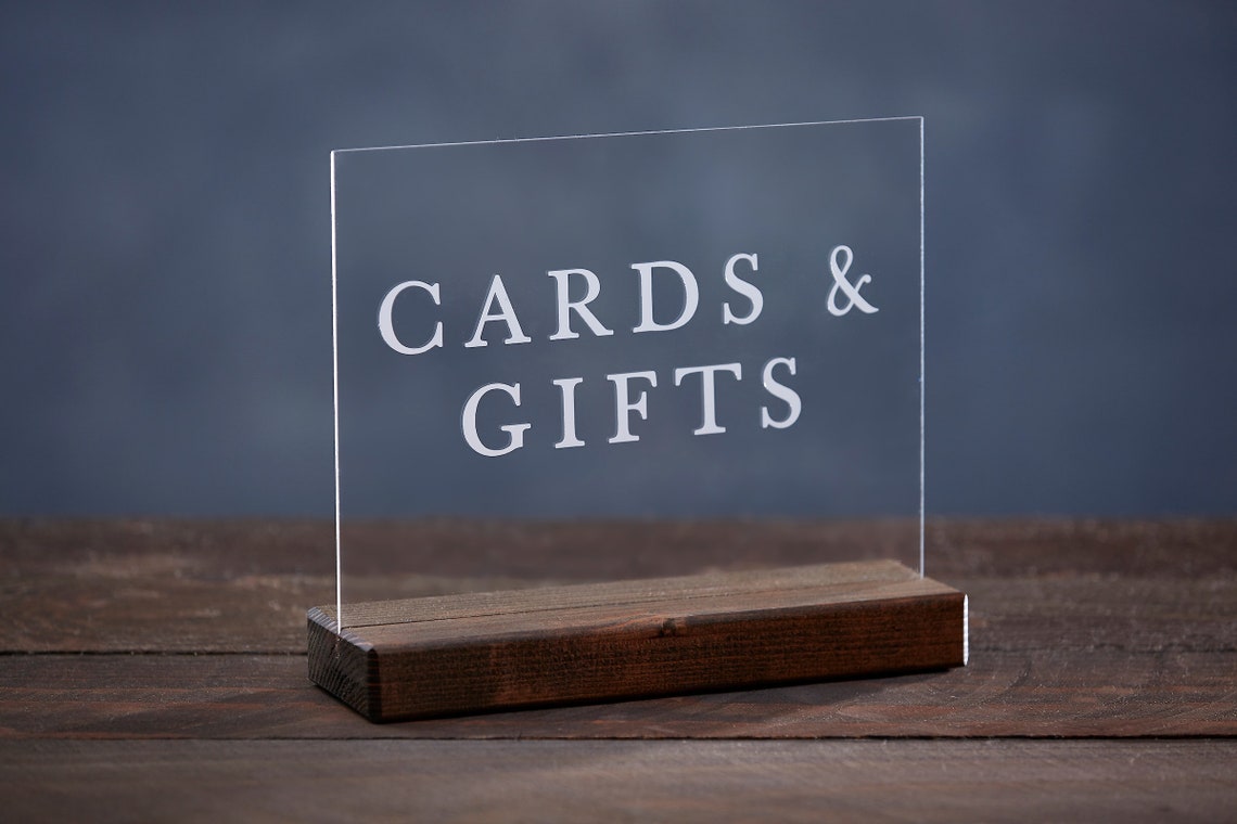 Clear Acrylic Cards and Gifts Sign - Etsy