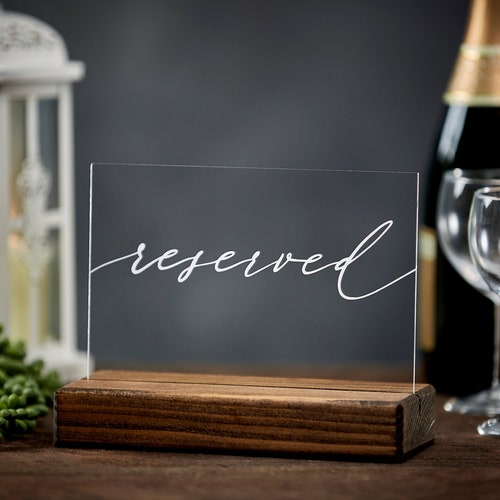 Acrylic reserved Signs for Weddings & Events - Etsy