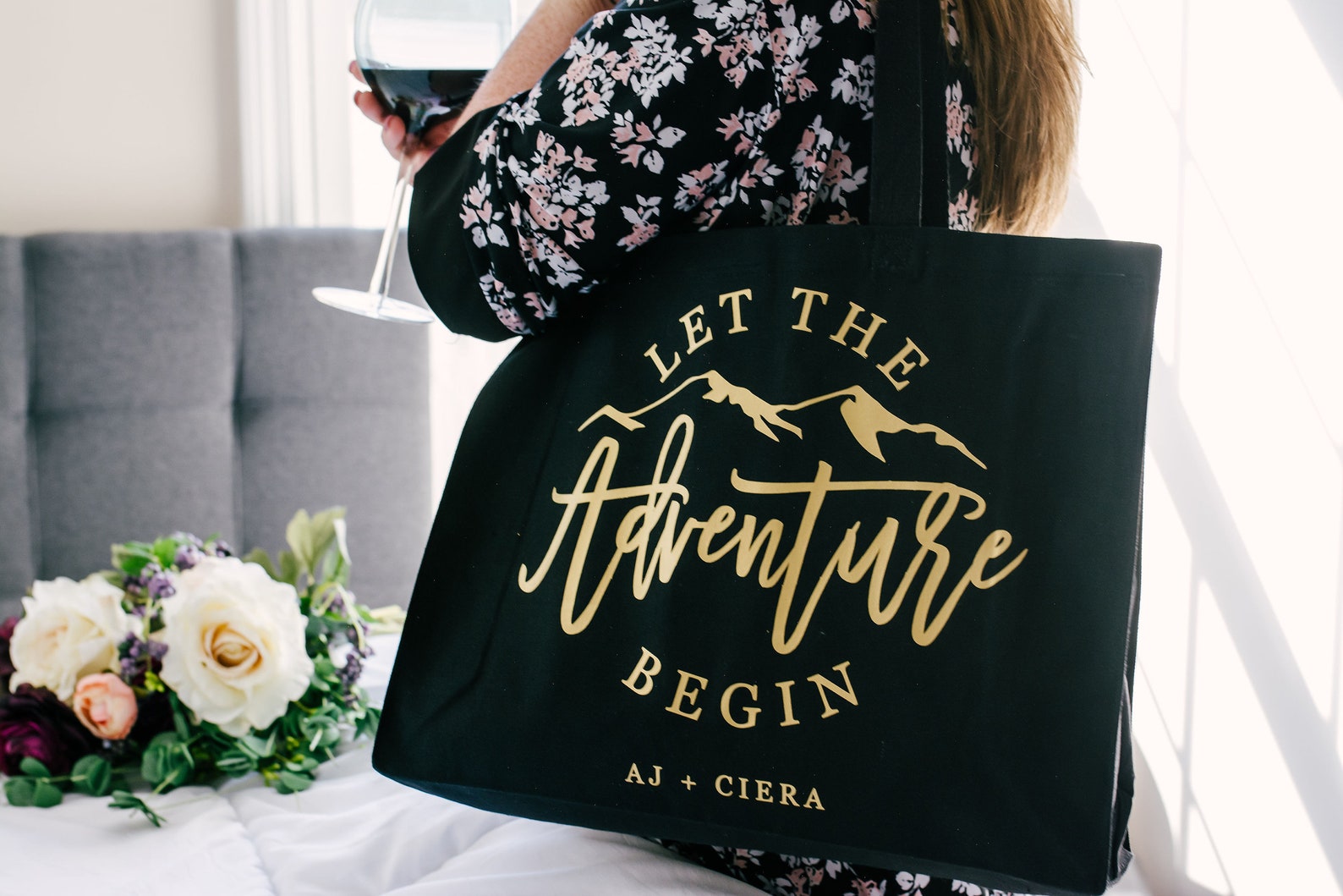 Let the Adventure Begin Engagement Tote Engaged Gifts for - Etsy