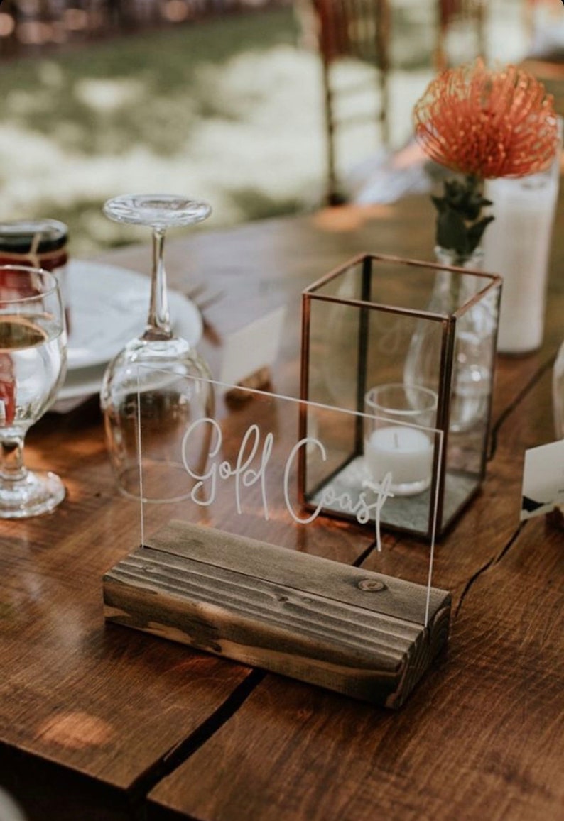Custom Clear Acrylic Table Numbers Custom Table Names - Etsy