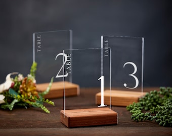 Luxe Acrylic Rectangle Table Numbers Wedding Table Numbers - Etsy