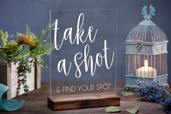 Take a Shot Wedding Sign Shot Glass Wedding Sign Shot - Etsy