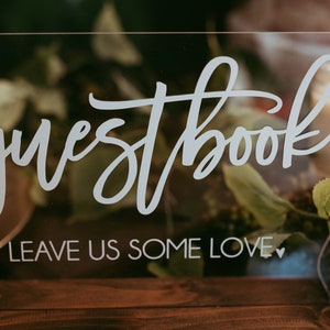 Wedding Guest Book Acrylic Sign Leave Us Some Love - Etsy