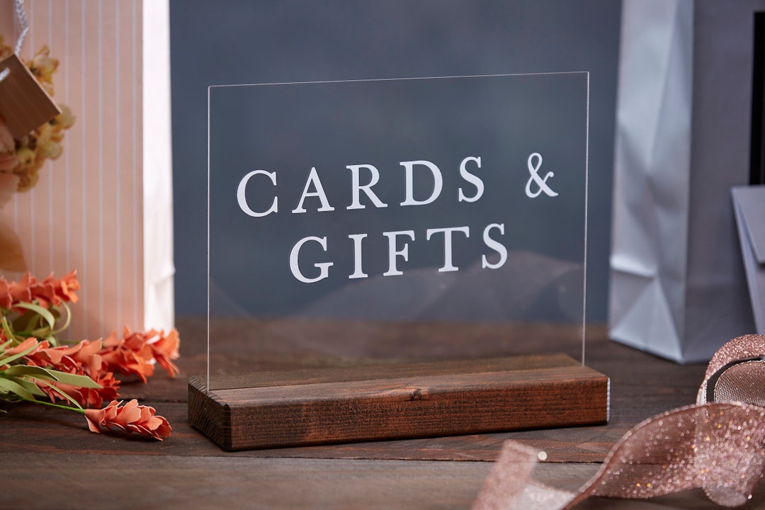 Clear Acrylic Cards and Gifts Sign - Etsy