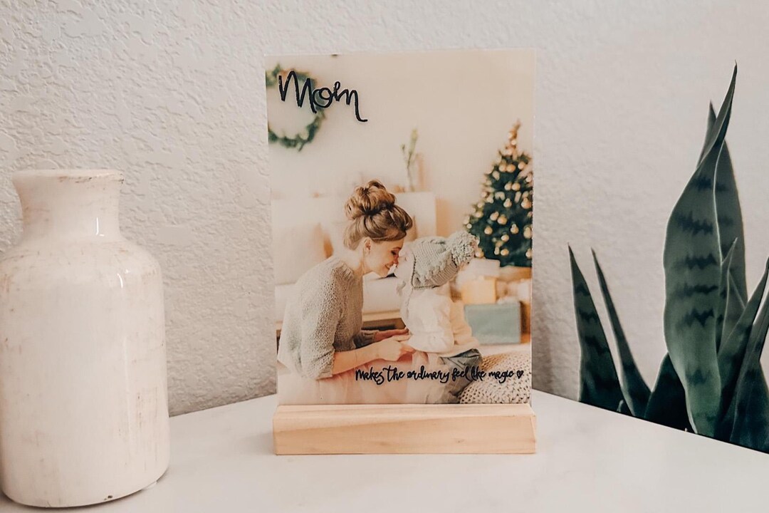 Custom Acrylic Photo Print Sign With Stand Personalized Birthday Gift ...