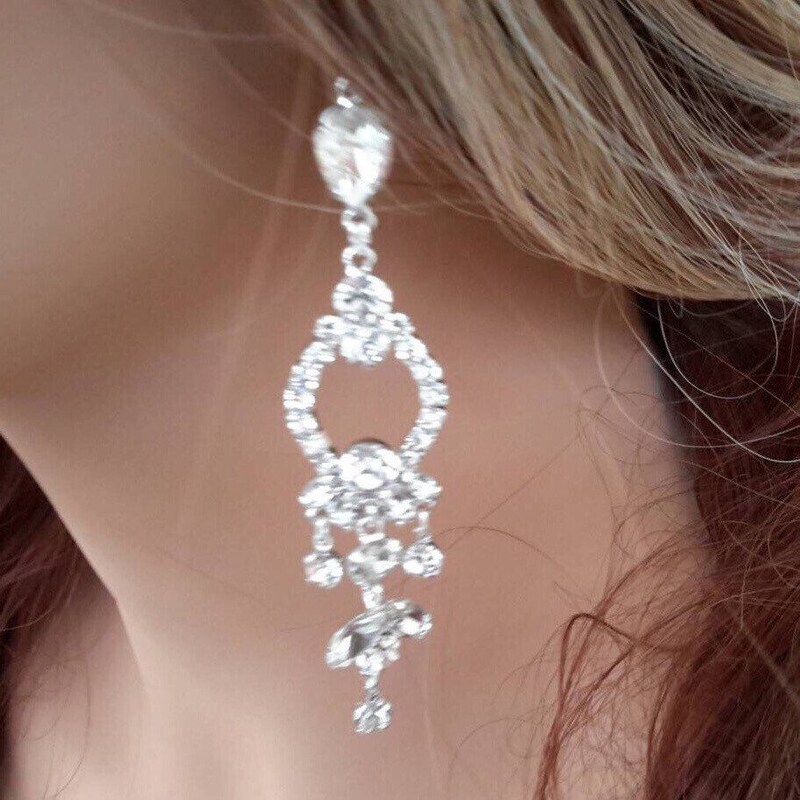 Rhinestone Earrings - Etsy