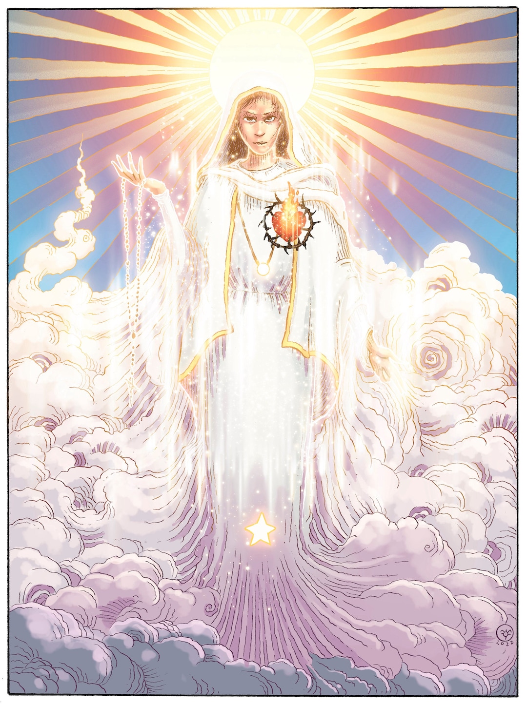 Our Lady of Fatima – Print Plus Vinyl Sticker – Artwork by Timothy ...