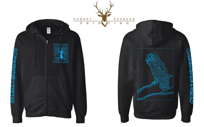 STRANGE FAMILIARS "barred Owl" Zipper Hoodie - Limited Edition ...