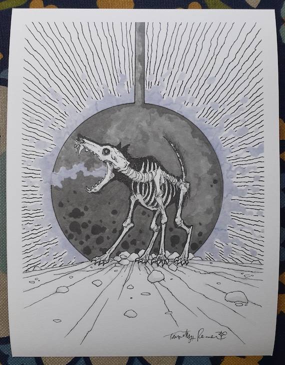 BLACK DOG 9 X 12 Print by Timothy Renner - Etsy