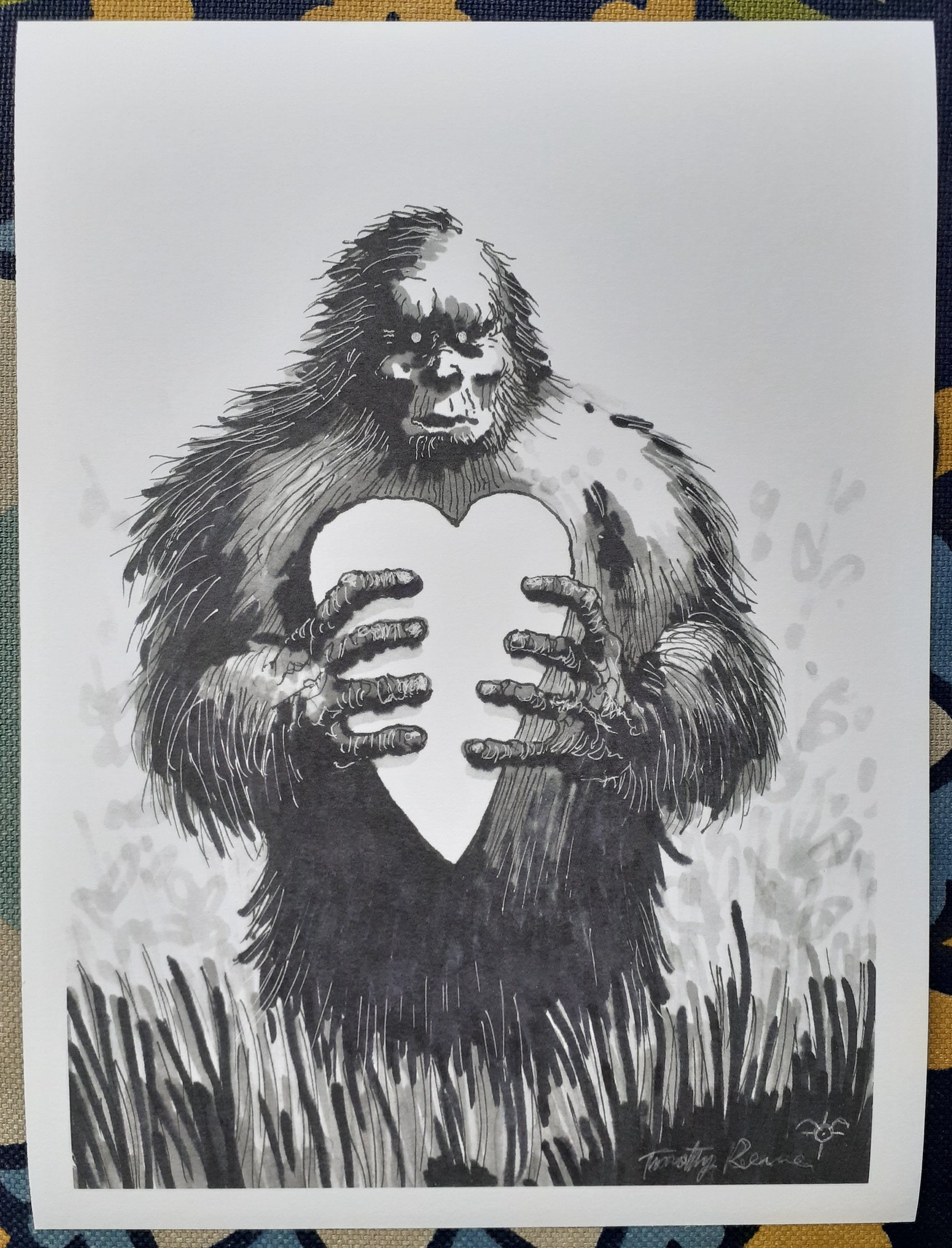 BIGFOOT BIGHEART 9 X 12 Print by Timothy Renner - Etsy UK