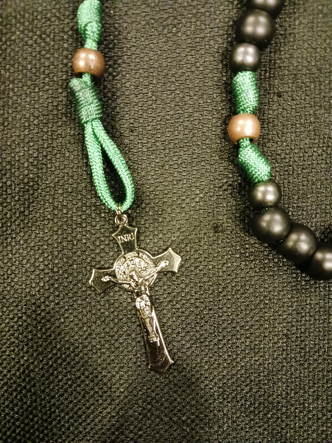 Metallic Green and Copper Paracord Rosary Hand Made Tough Rugged ...