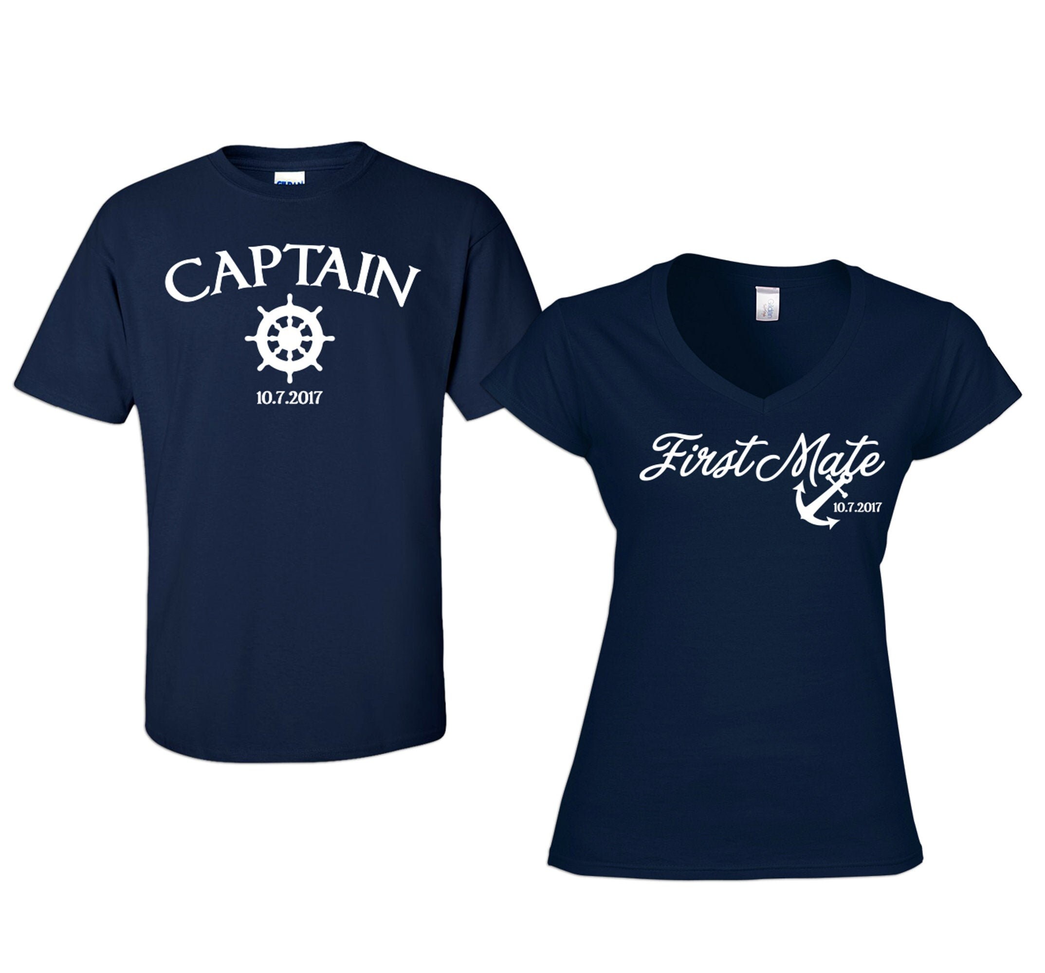 Custom Couples Shirts Captain and First mate Shirt Set 638 | Etsy