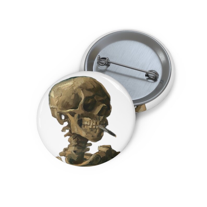 Vincent Van Gogh Skeleton With a Burning Cigarette Pin - Etsy