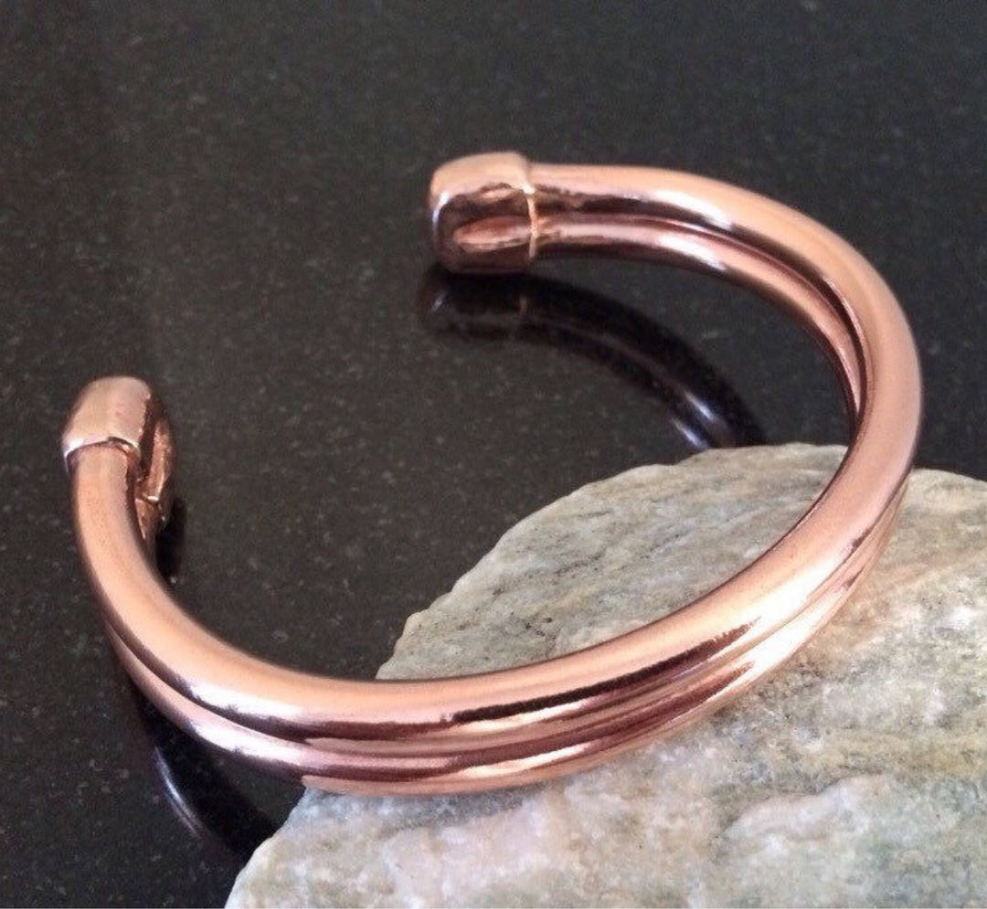 Men's Copper Bracelet Adjustable 4 Gauge Copper Wire - Etsy