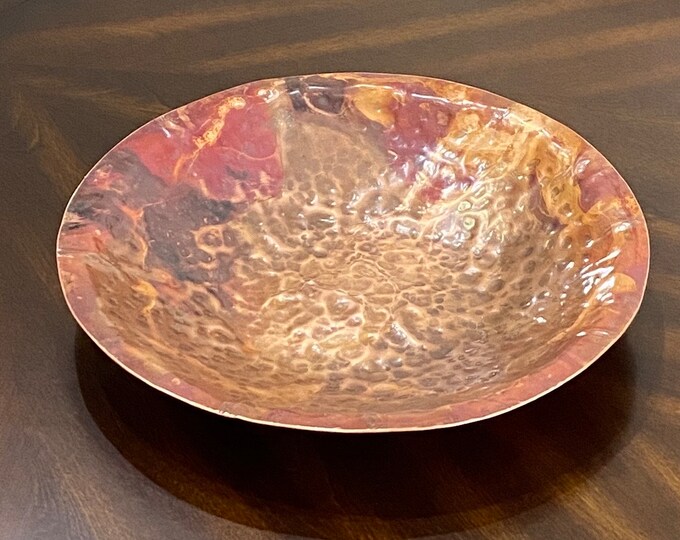 Copper Bowl - 12 Inch Decorative Hand Hammered Copper Bowl With a ...