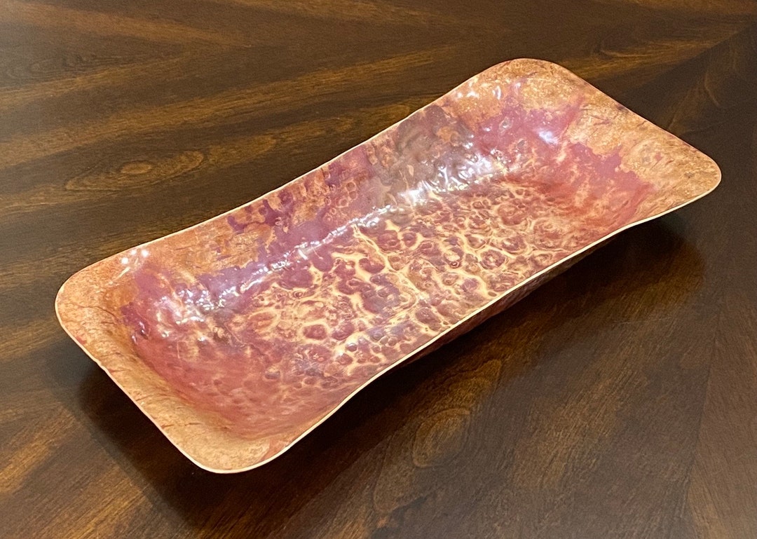 Copper Bowl, Hand Hammered, Decorative Centerpiece, Patina Finish - Etsy