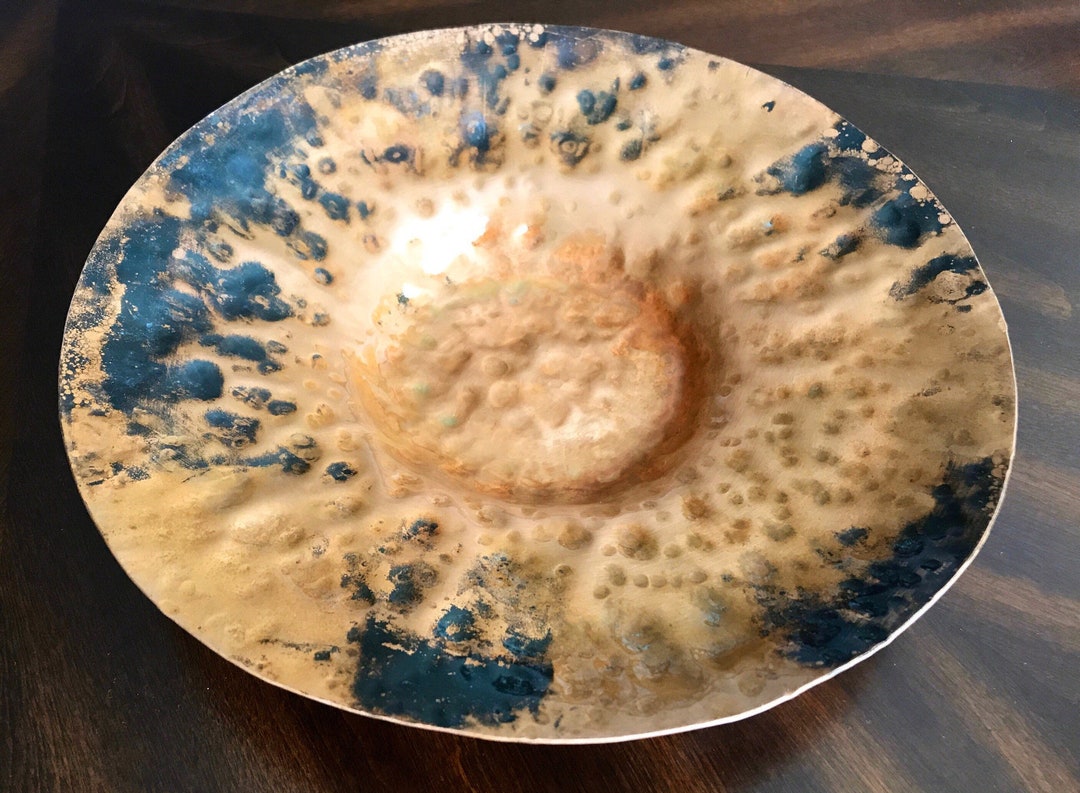 Copper Bowl 12 Inch Decorative Hand Hammered Copper Bowl With a Patina ...