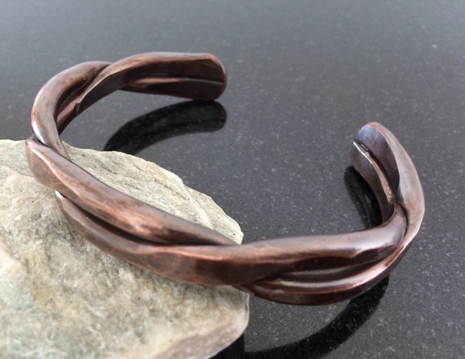 Men's Copper Bracelet BR006P Twisted Double Bar - Etsy