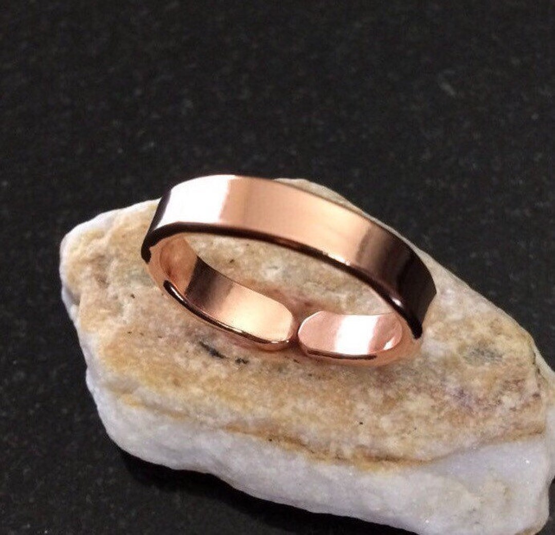 Copper Ring, Adjustable, 3/16 Inch (4.76 Mm) Wide Band, 8 Gauge Wire ...
