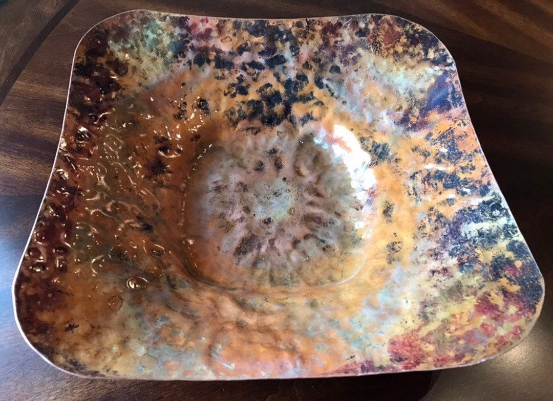 Copper Bowl - 12 Inch Decorative Hand Hammered Copper Bowl With a ...