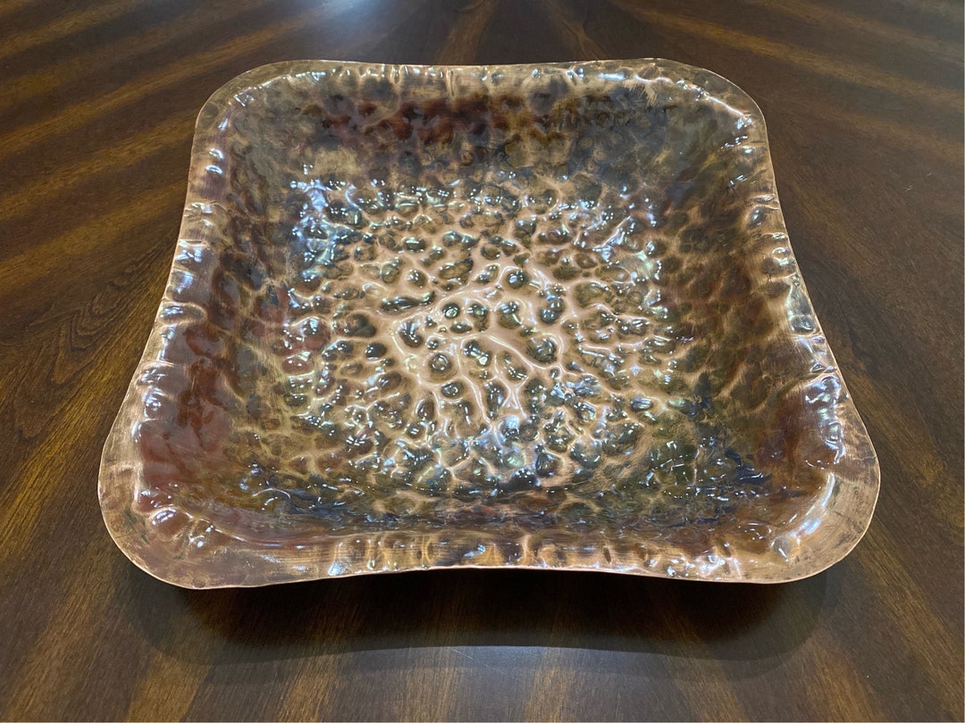 Copper Bowl - 12 Inch Decorative Hand Hammered Copper Bowl With a ...