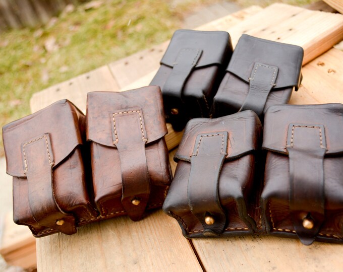 Vintage Leather Steampunk Ammo Pouch, Double Mauser - Etsy