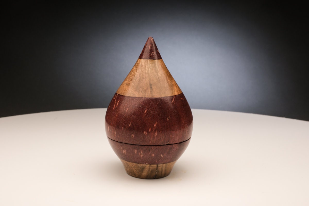 Tear Drop Wood Turned Box - Etsy