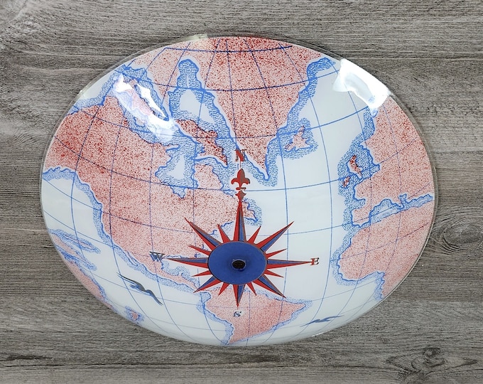 Vintage World Map Ceiling Light Shade-center Mount - Etsy