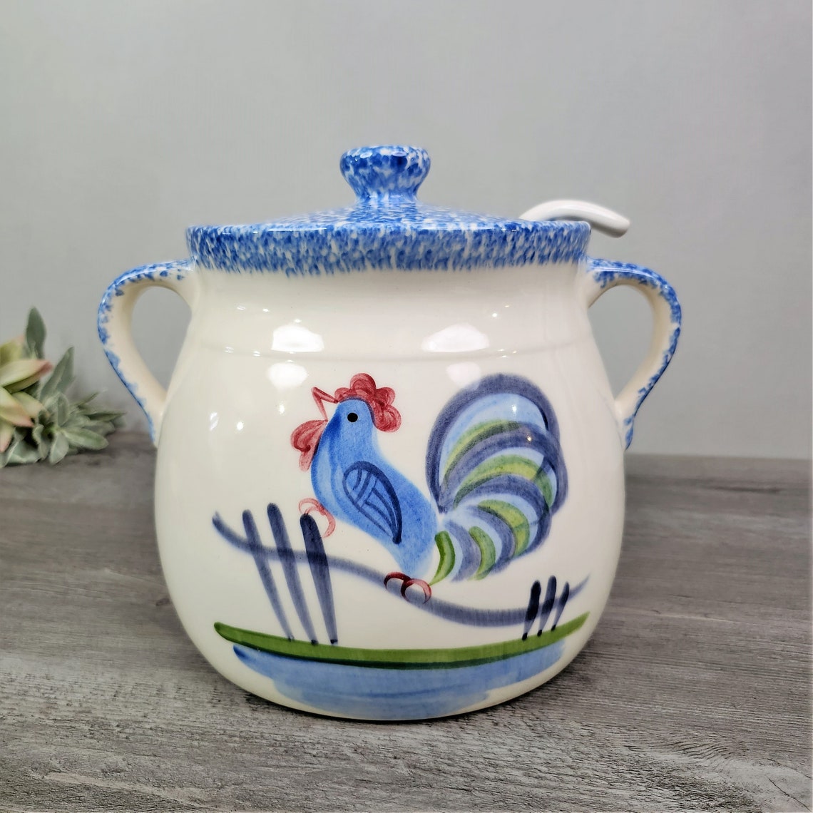 Vintage Los Angeles Potteries Rooster Tureen With Ladle: Hand-painted ...